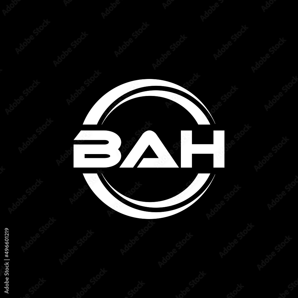 BAH letter logo design with black background in illustrator, vector ...