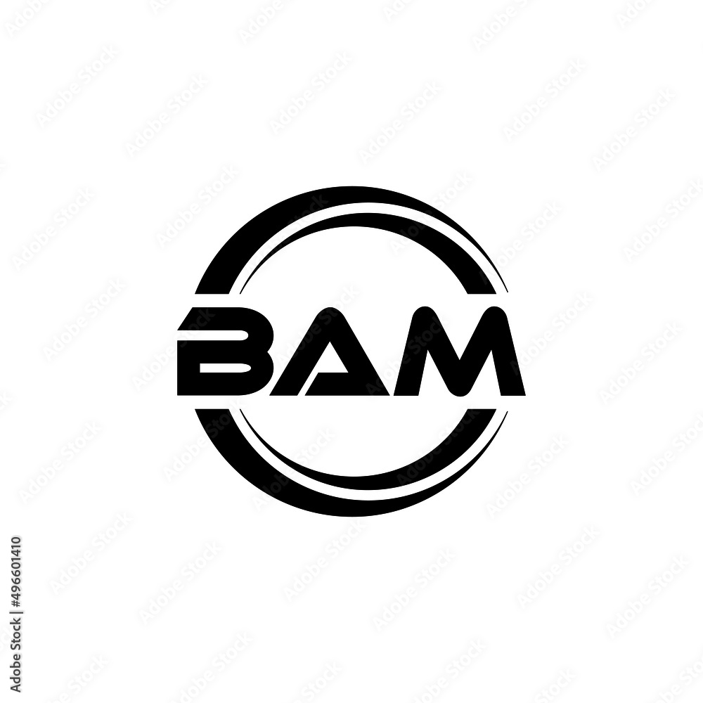 BAM letter logo design with white background in illustrator, vector ...