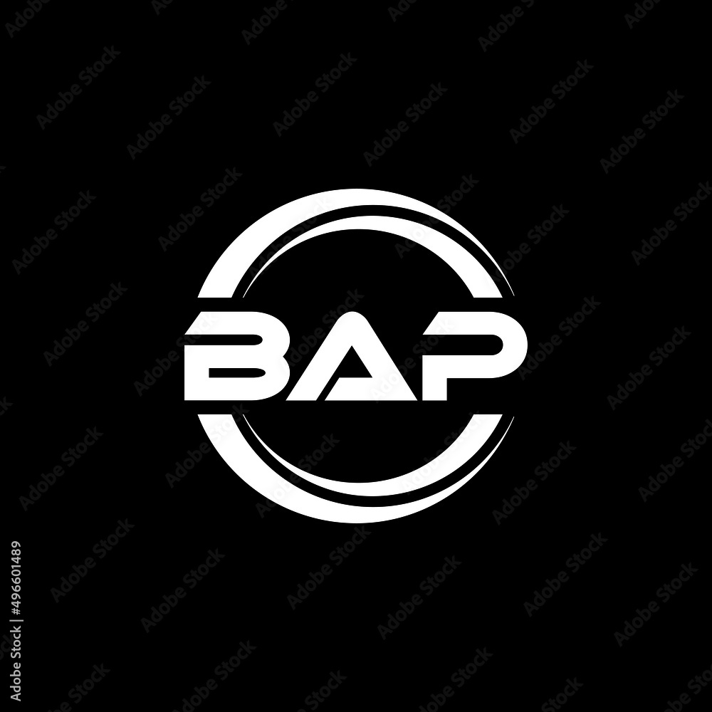 BAP letter logo design with black background in illustrator, vector ...