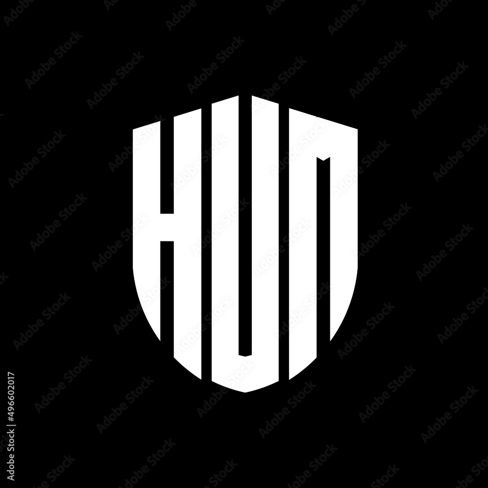 HUM letter logo design. HUM modern letter logo with black background ...