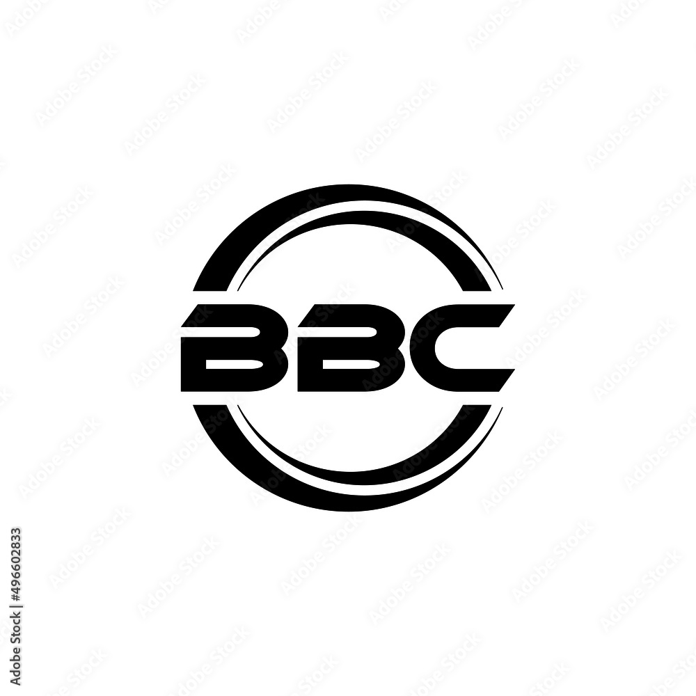 BBC letter logo design with white background in illustrator, vector ...