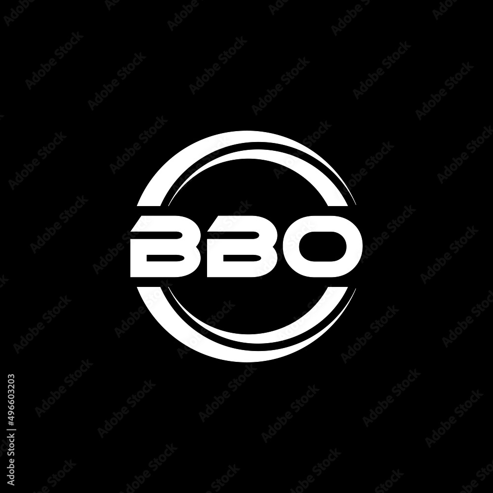 BBO letter logo design with black background in illustrator, vector ...