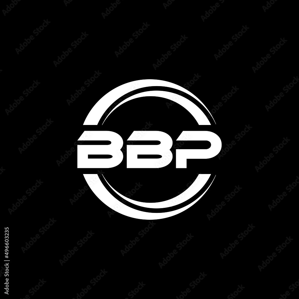 Vecteur Stock BBP letter logo design with black background in ...