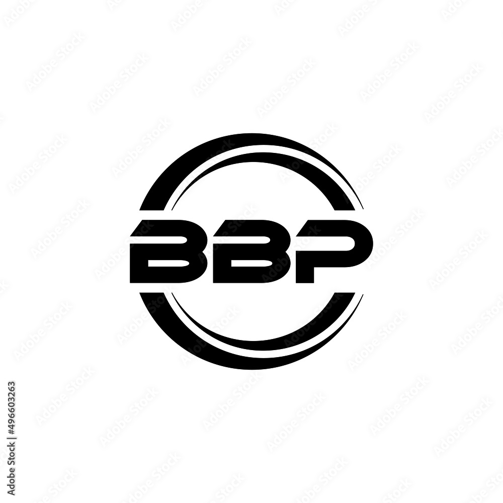 BBP letter logo design with white background in illustrator, vector ...