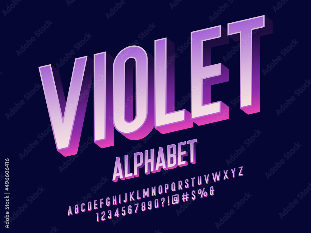 Vector of modern alphabet design with uppercase, numbers and symbols ...