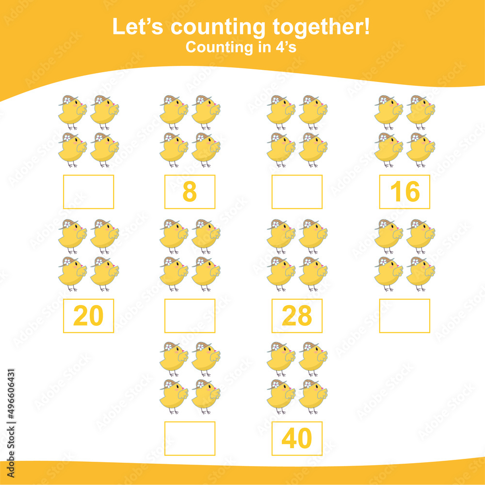 Counting the easter chicks for Preschool Children. Counting multiples ...