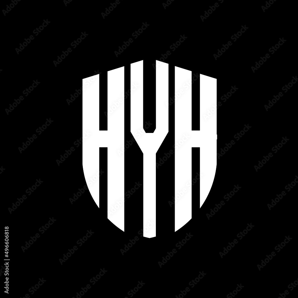 HYH letter logo design. HYH modern letter logo with black background ...
