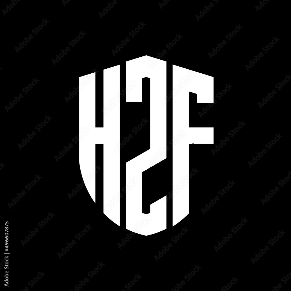 HZF letter logo design. HZF modern letter logo with black background ...