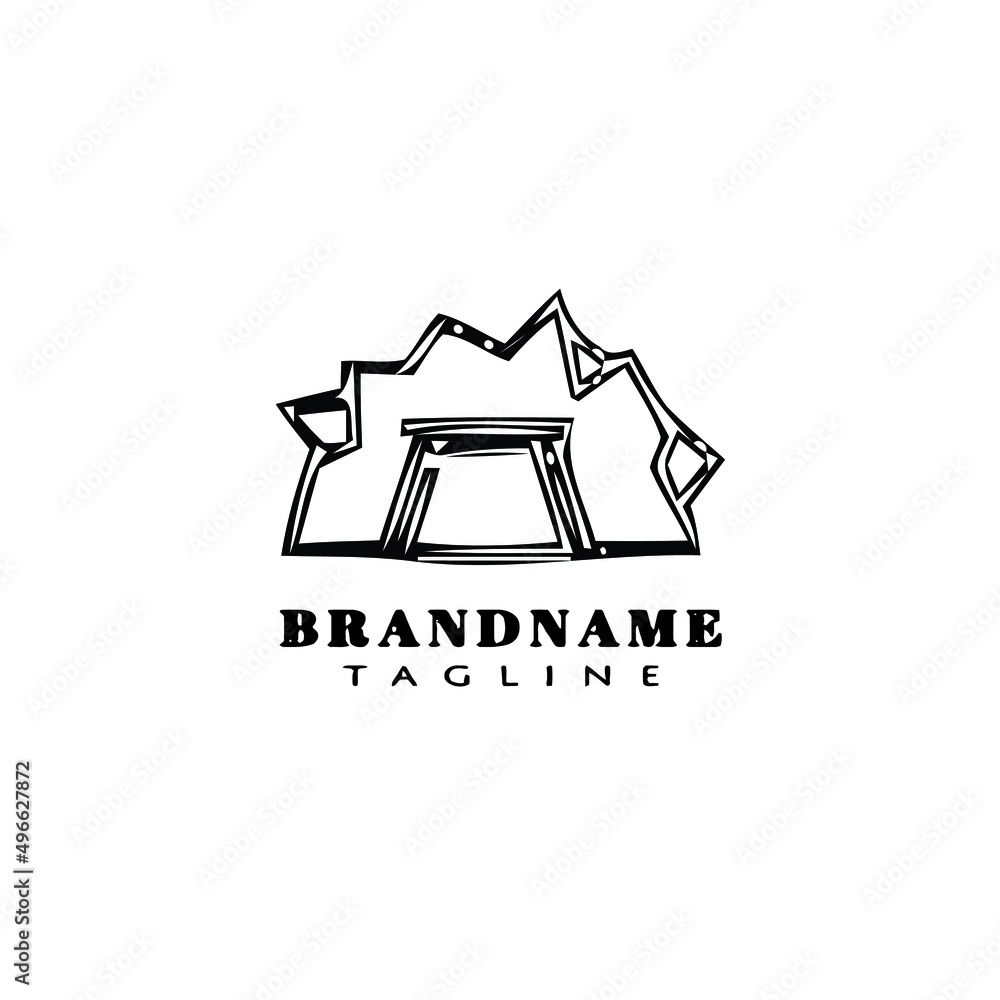 gold rush logo cartoon design template icon black isolated vector ...