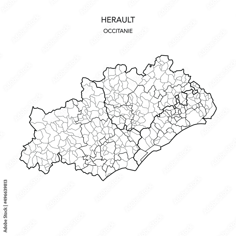 Vector Map of the Geopolitical Subdivisions of the French Department of ...