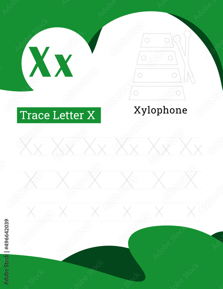 English alphabet letters tracing line printable worksheet with cute ...