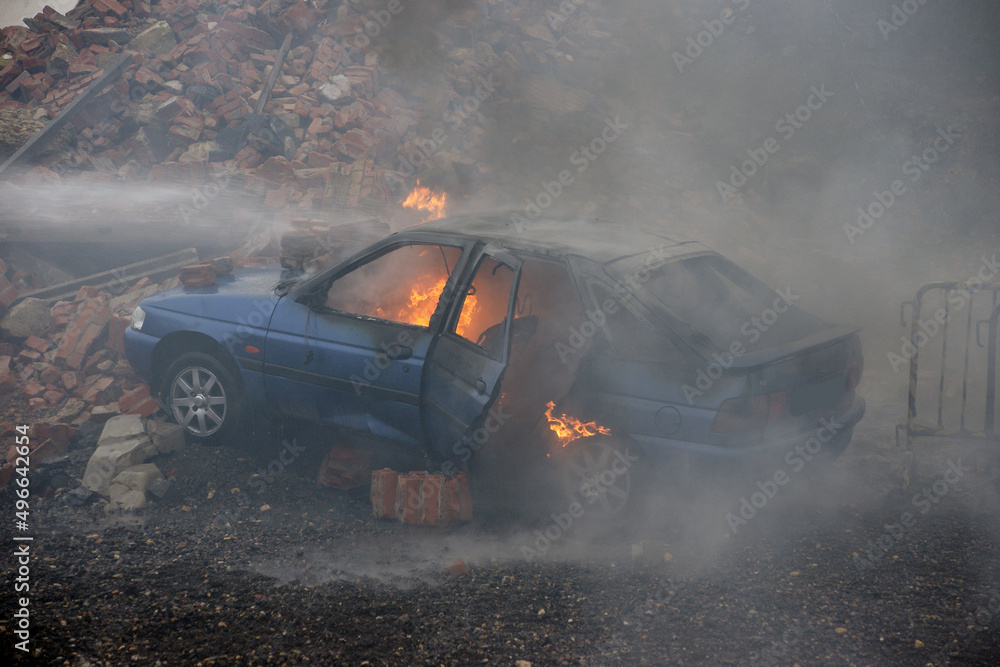Ukraine Vehicles, civilian cars destroyed in the street by Russian Air ...