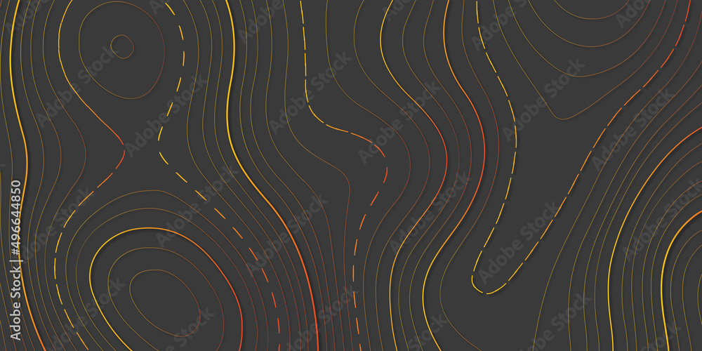Topography line Map. Dark topographic map concept with space for your ...