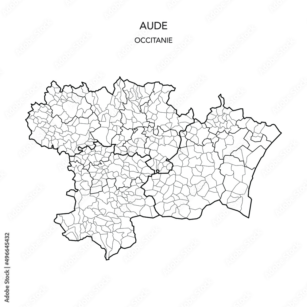 Map of the Geopolitical Subdivisions of The Département De L’Aude ...