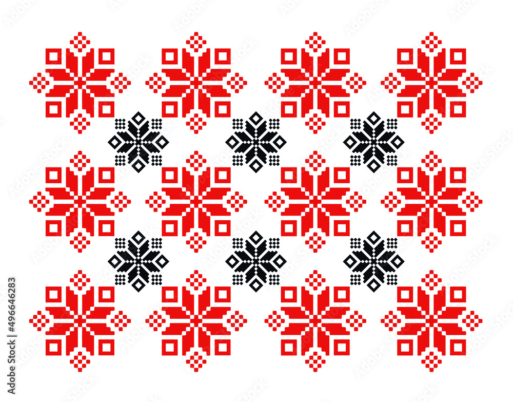 Pattern illustration of Ukrainian vyshyvanka at white background Stock ...