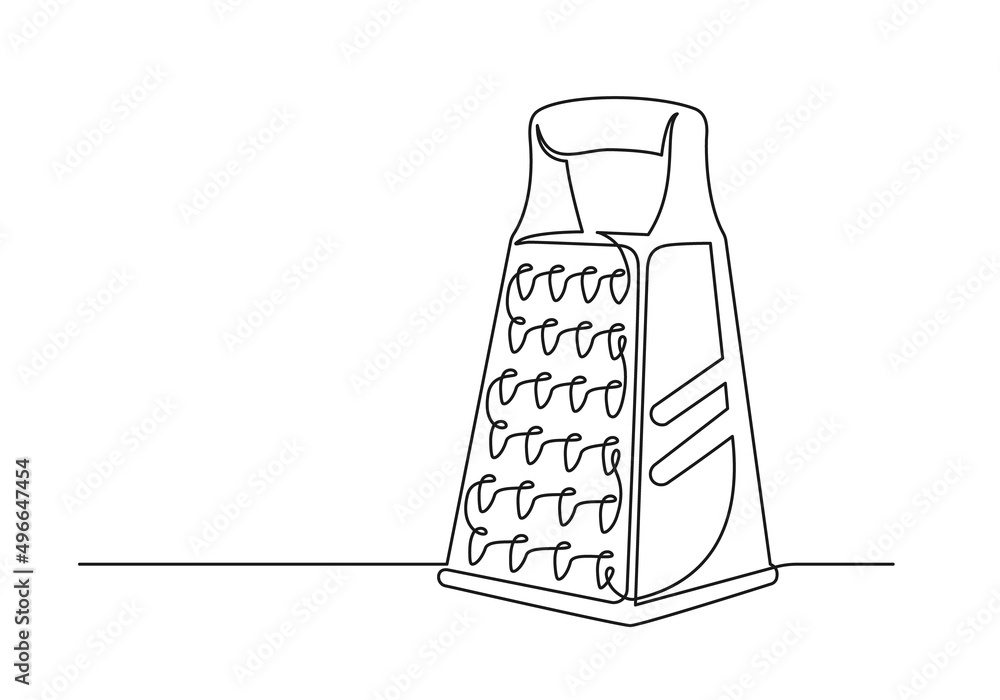 Continuous one line drawing of a kitchen greater. Cooking greater ...