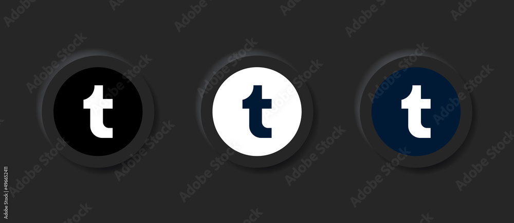tumblr logo sign with shadow. tumblr icon set. tumblr button. social ...