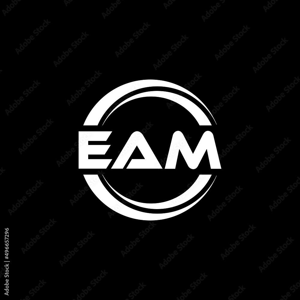 EAM letter logo design with black background in illustrator, vector ...