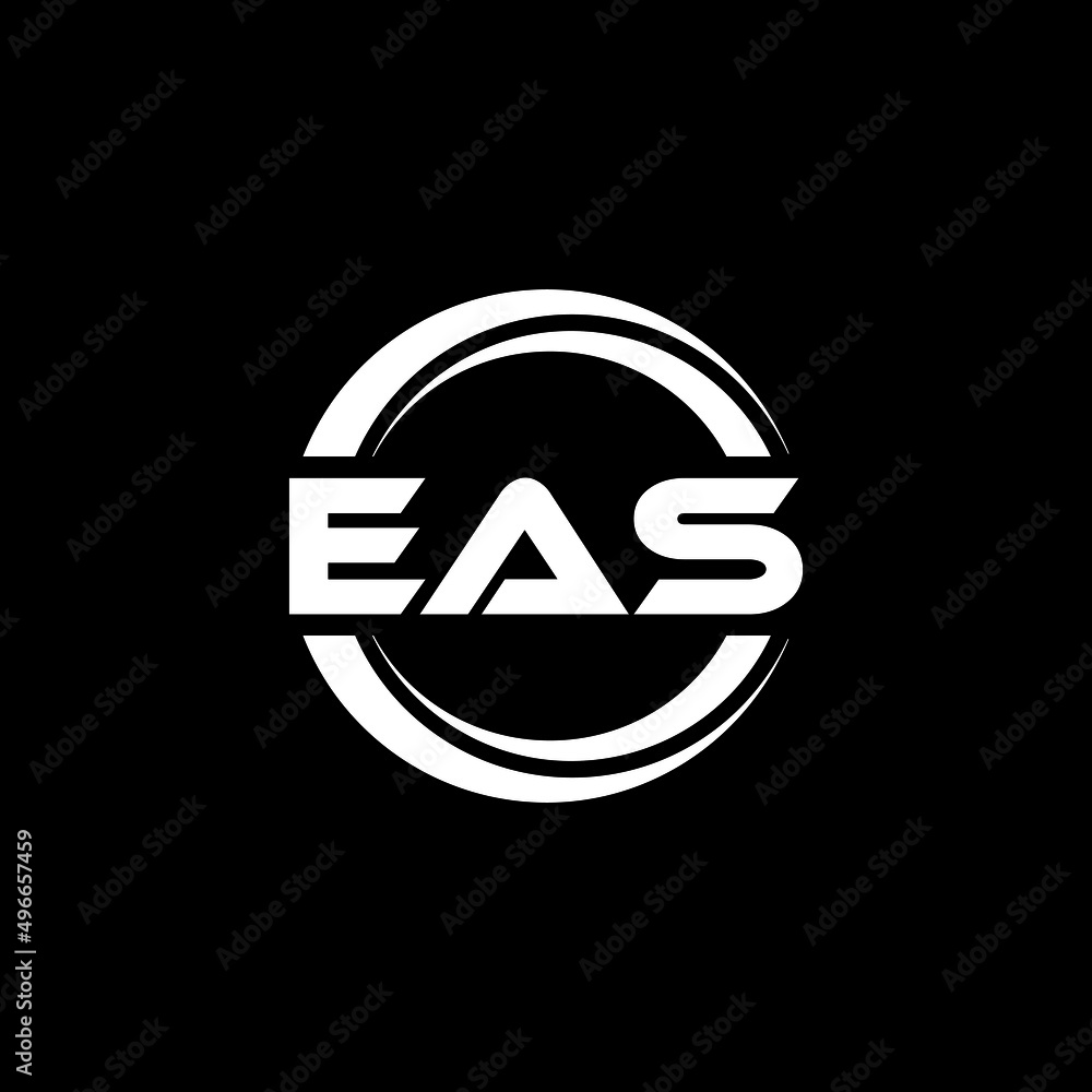 EAS letter logo design with black background in illustrator, vector ...