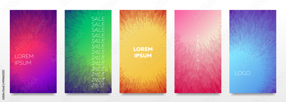 Collection of colorful backgrounds for social media stories. Vector ...