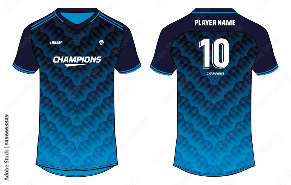 Sports t-shirt jersey design flat sketch vector illustration, halftone ...