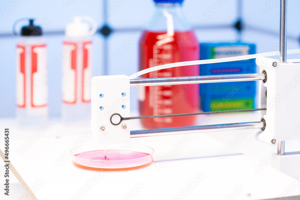 3D bioprinter ready to 3D print cells onto an electrode. Biomaterials ...