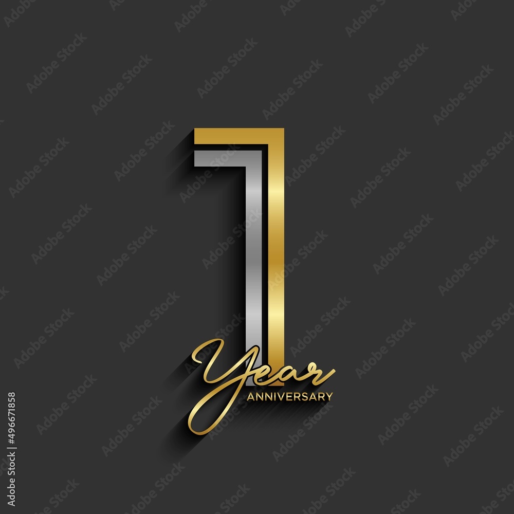 1st anniversary logotype. Anniversary celebration template design for ...