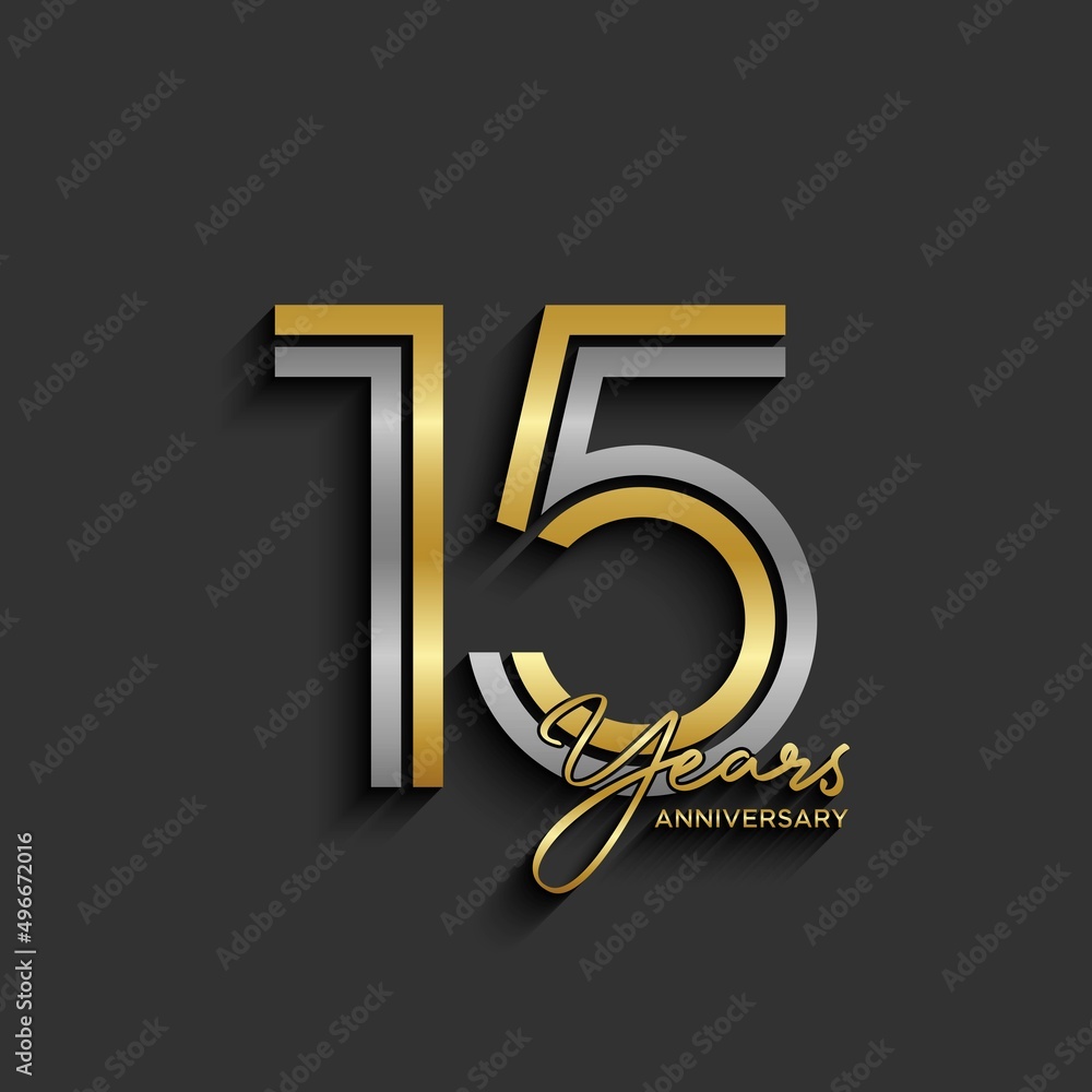 15th anniversary logotype. Anniversary celebration template design for ...