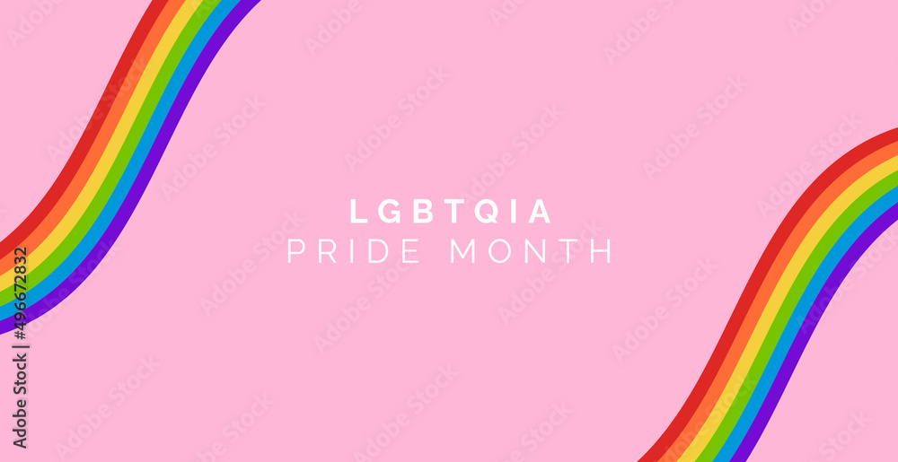 Poster LGBTQ Pride Month Banner Design with Pride Flag Ribbon ...