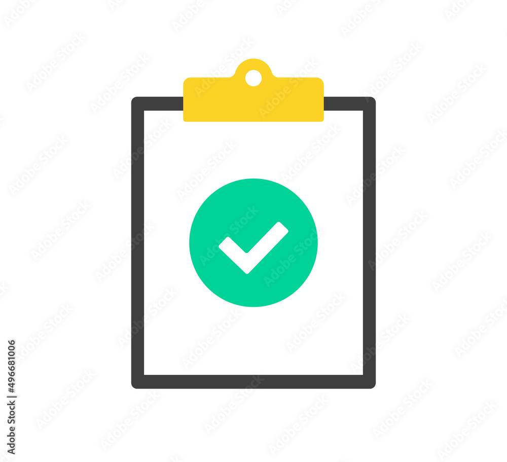 Clipboard and check mark. Flat vector illustration Stock Vector | Adobe ...
