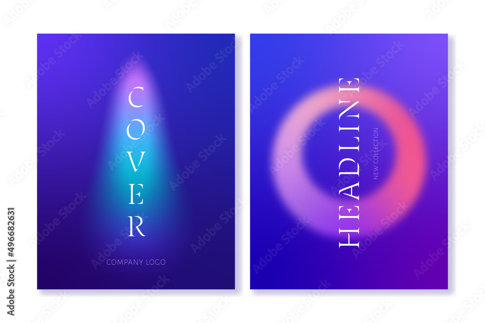 Set of cover templates with gradient backgrounds. For magazines ...