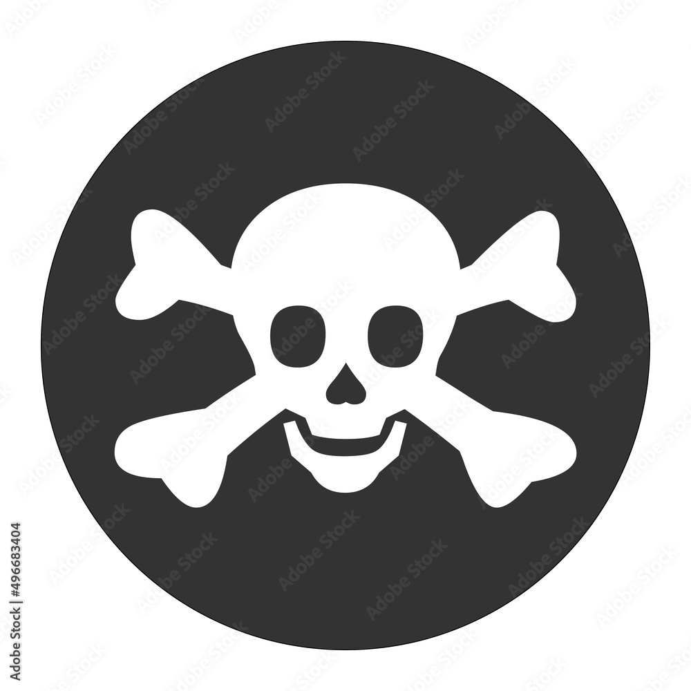 Skull, cross bones icon. Death symbol. Sign skeleton vector. Stock ...