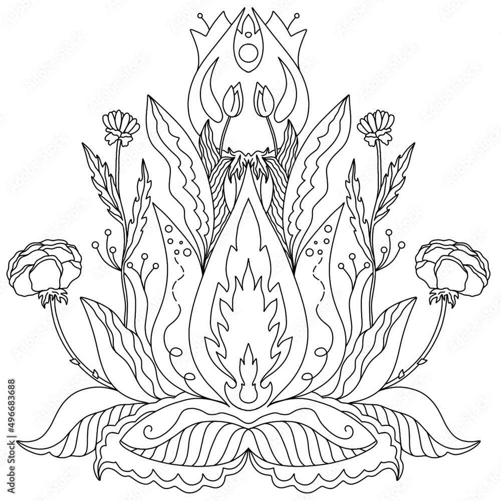 Coloring pages for kids and adults abstract black and white line art ...