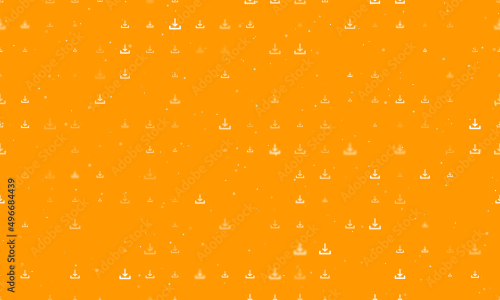 Seamless background pattern of evenly spaced white download symbols of ...