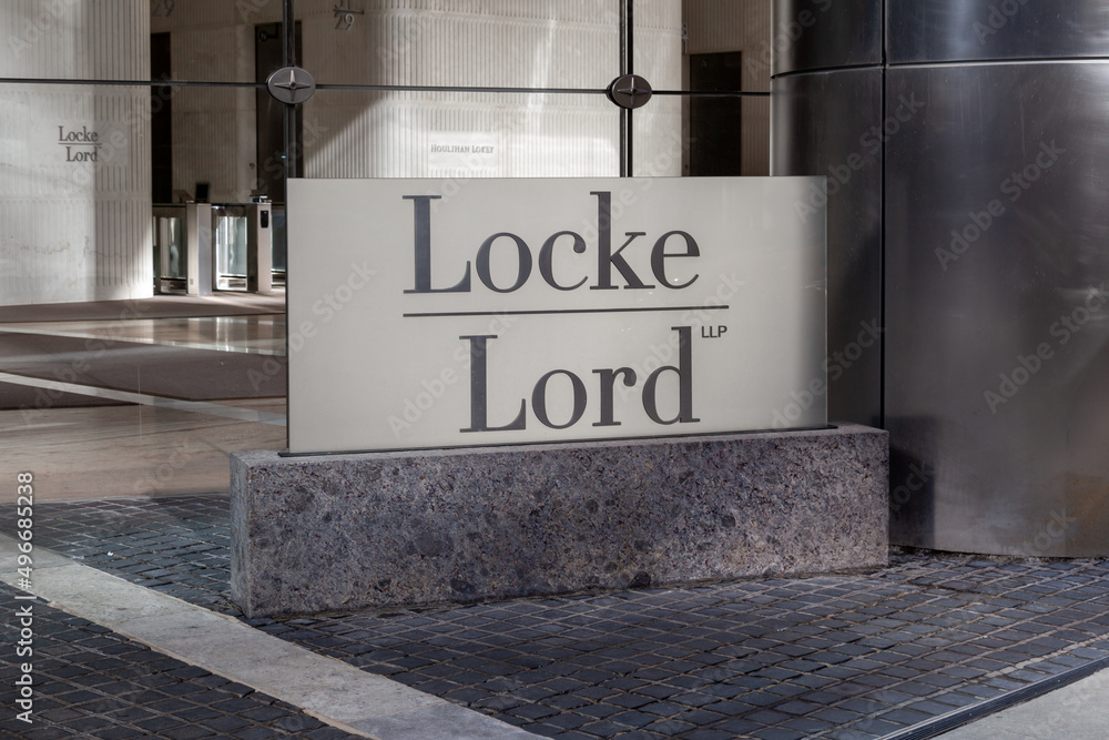 Chicago, Illinois, USA - March 28, 2022: Locke Lord sign outside its ...