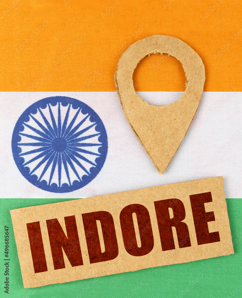 On the Indian flag, a geolocation symbol and a sign with the ...