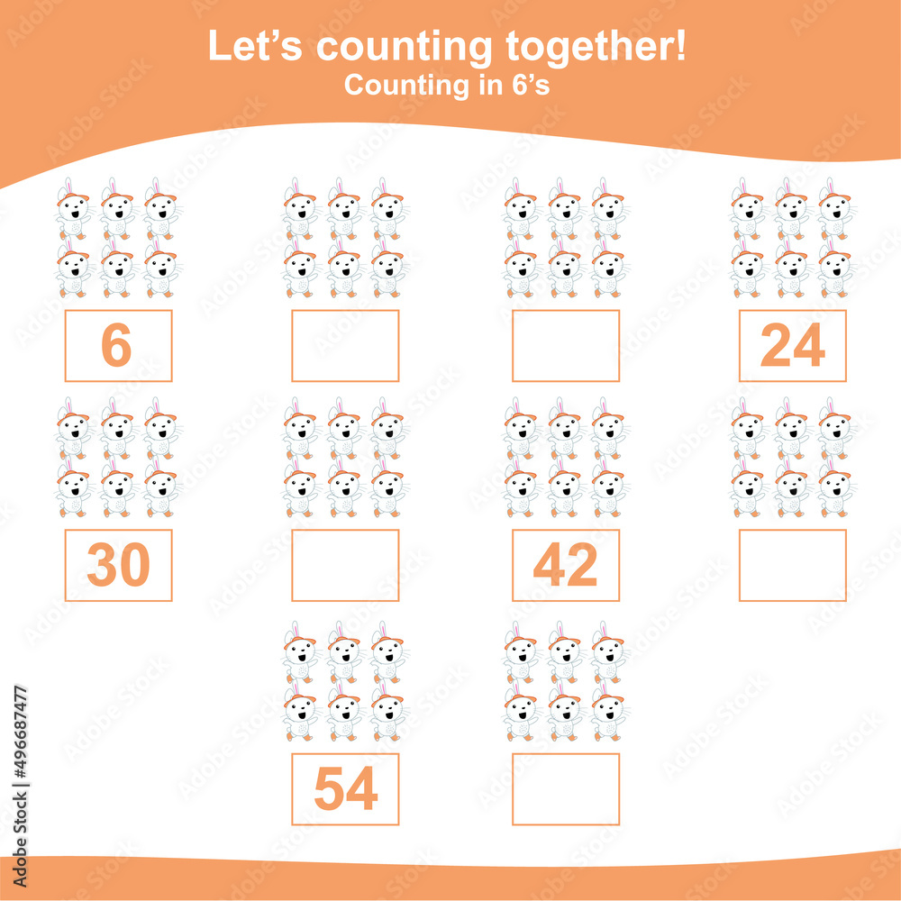 Counting the easter bunny for Preschool Children. Counting multiples of ...