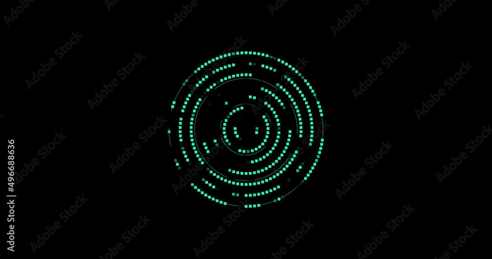 White HUD Circle User Interface on Isolated Black Background. The ...