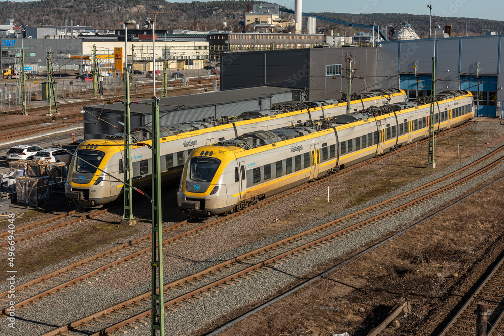 Fotka „Gothenburg, Sweden - February 27 2022: Alstom Coradia Nordic X61 ...