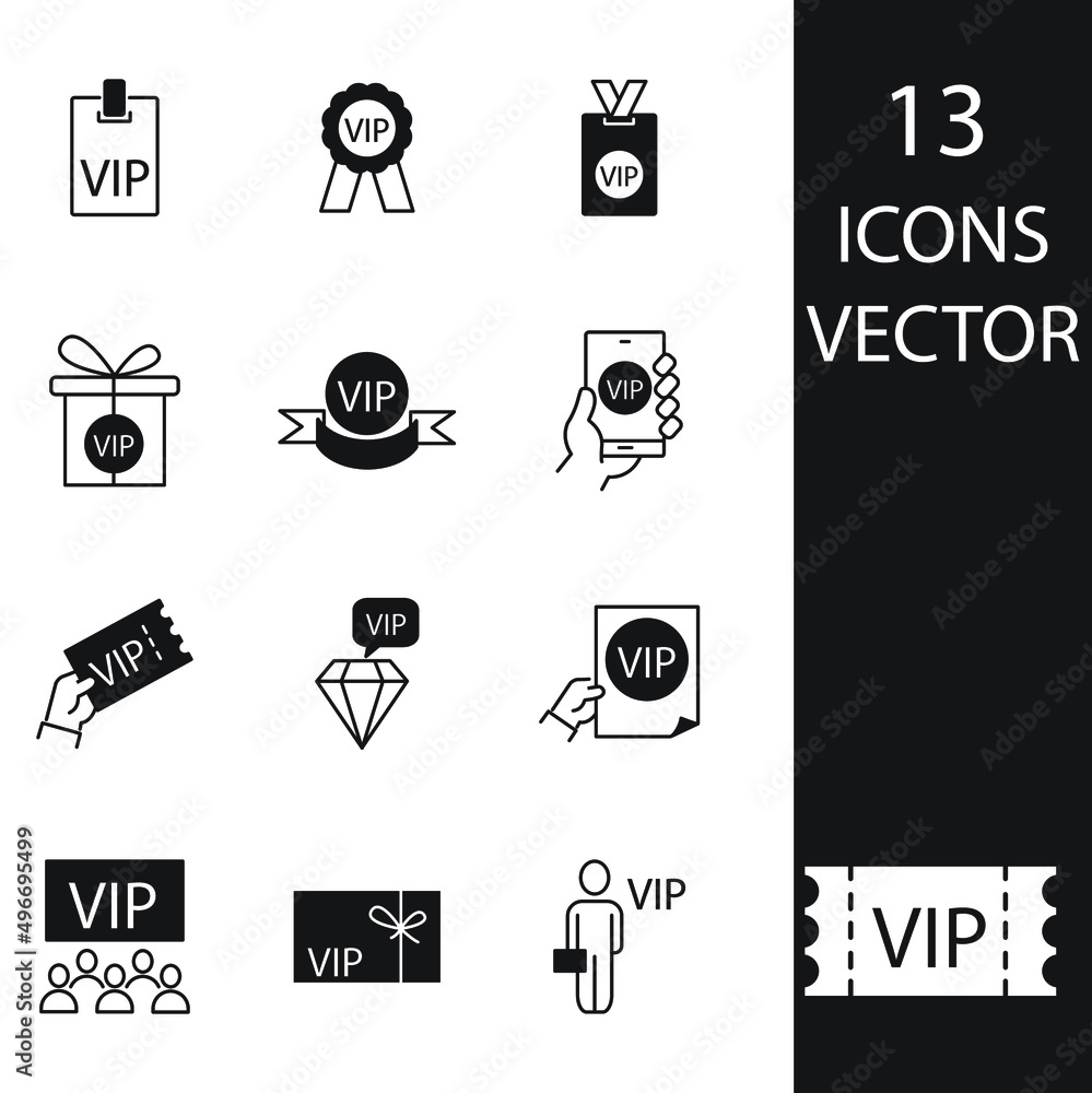 Vetor de VIP icons set . VIP pack symbol vector elements for ...