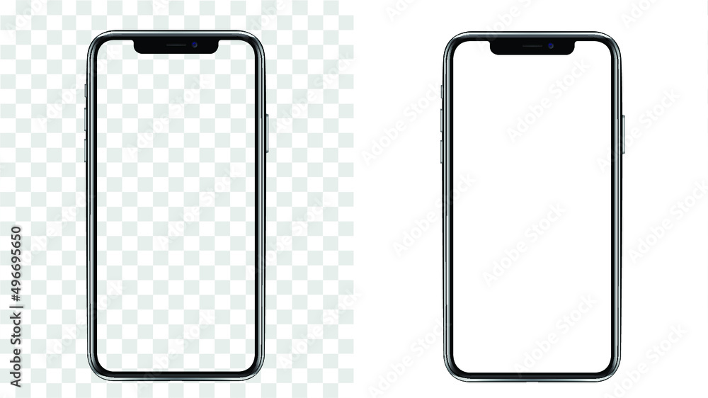 Mobile Iphone Template Phone Mockup Isolated Of Smartphone With Blank 