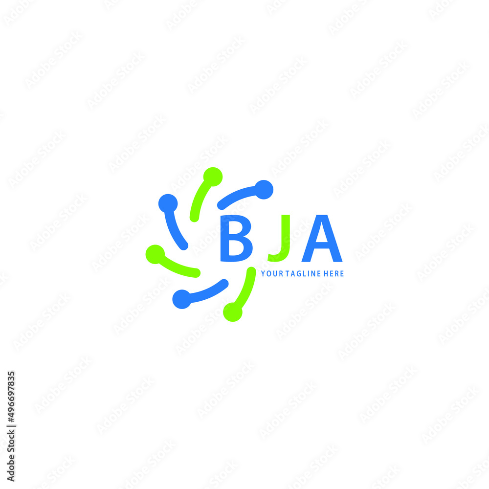 BJA logo design initial creative letter on white background. BJA vector ...