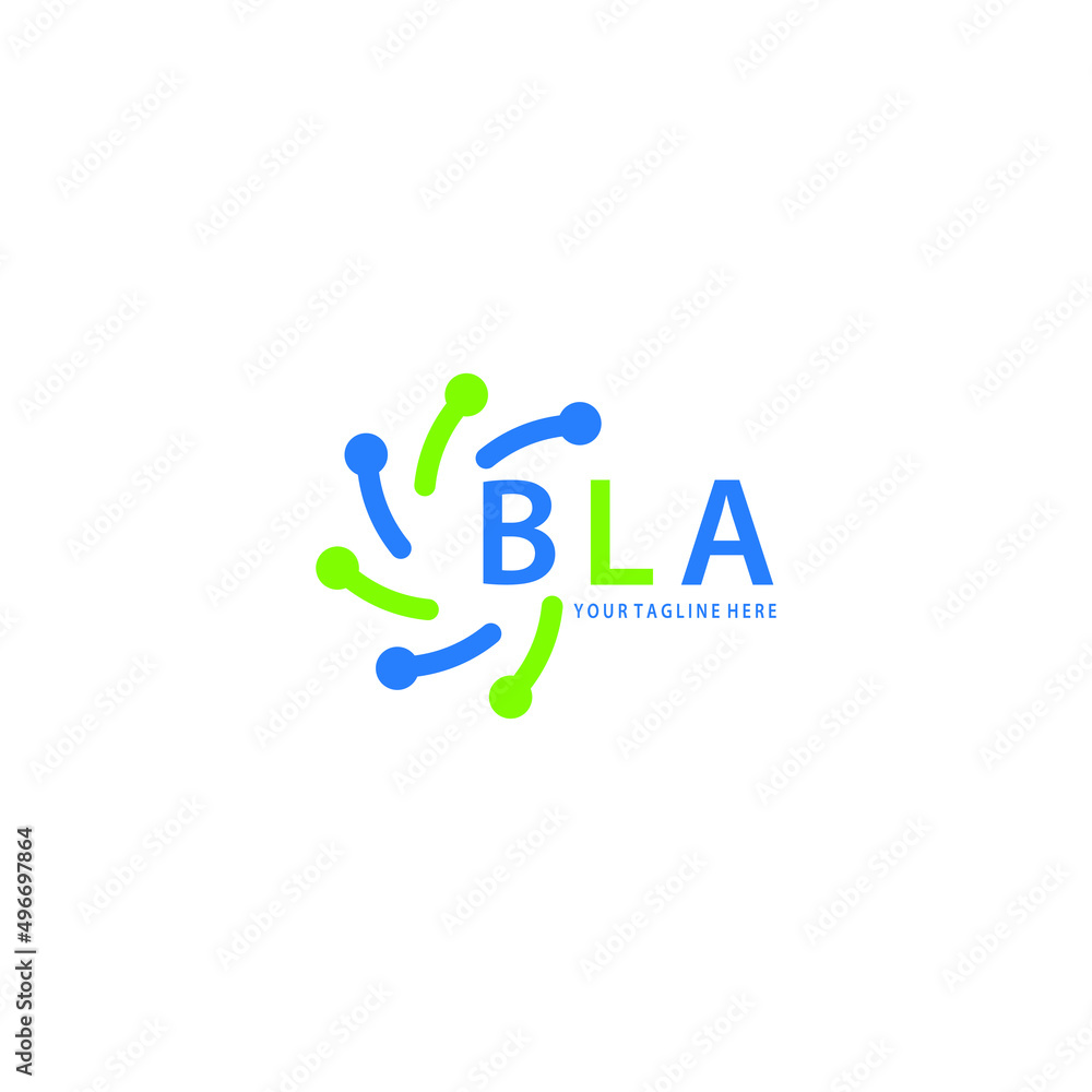 BLA logo design initial creative letter on white background. BLA vector ...