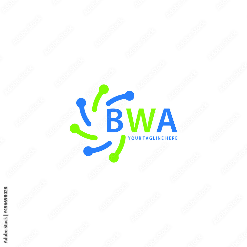 BWA logo design initial creative letter on white background. BWA vector ...