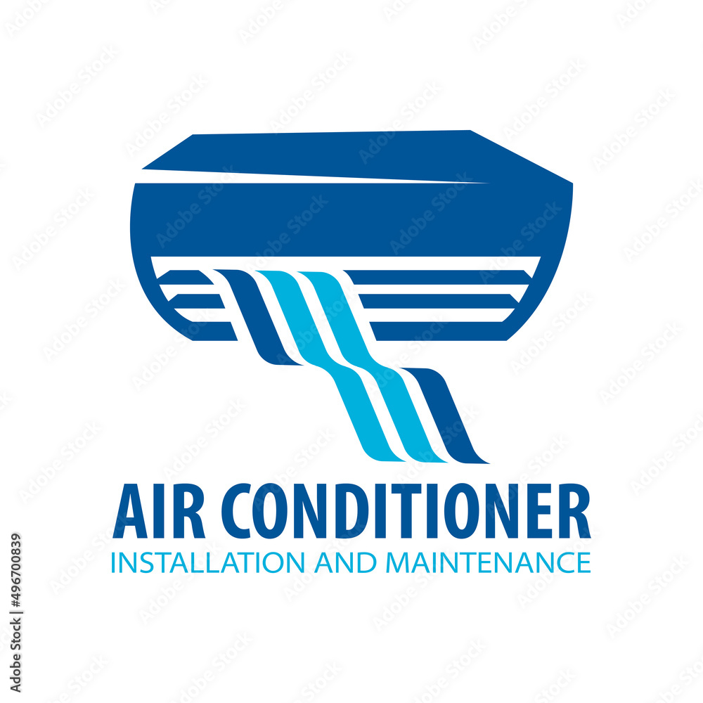 Vector set of heating and cooling logos Stock Vector | Adobe Stock