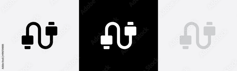 Photo & Art Print USB Cable data connector icon symbol, vector ...