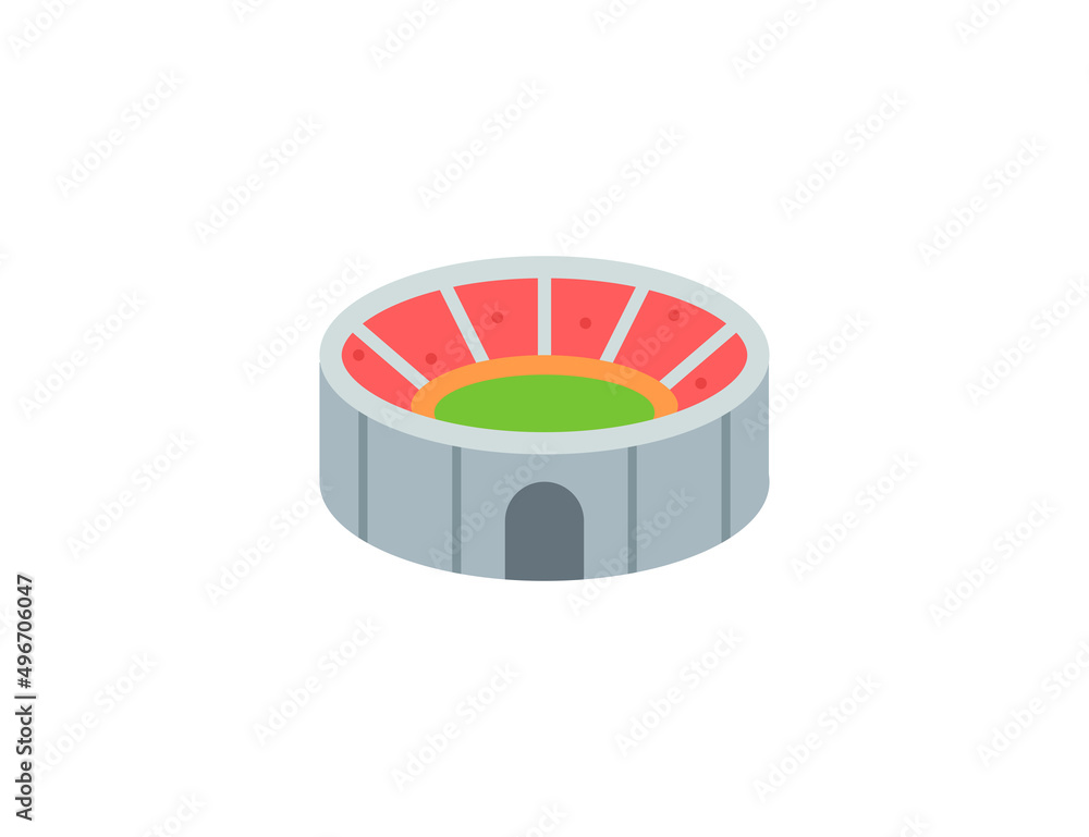 Stadium vector flat emoticon. Isolated Stadium emoji illustration ...