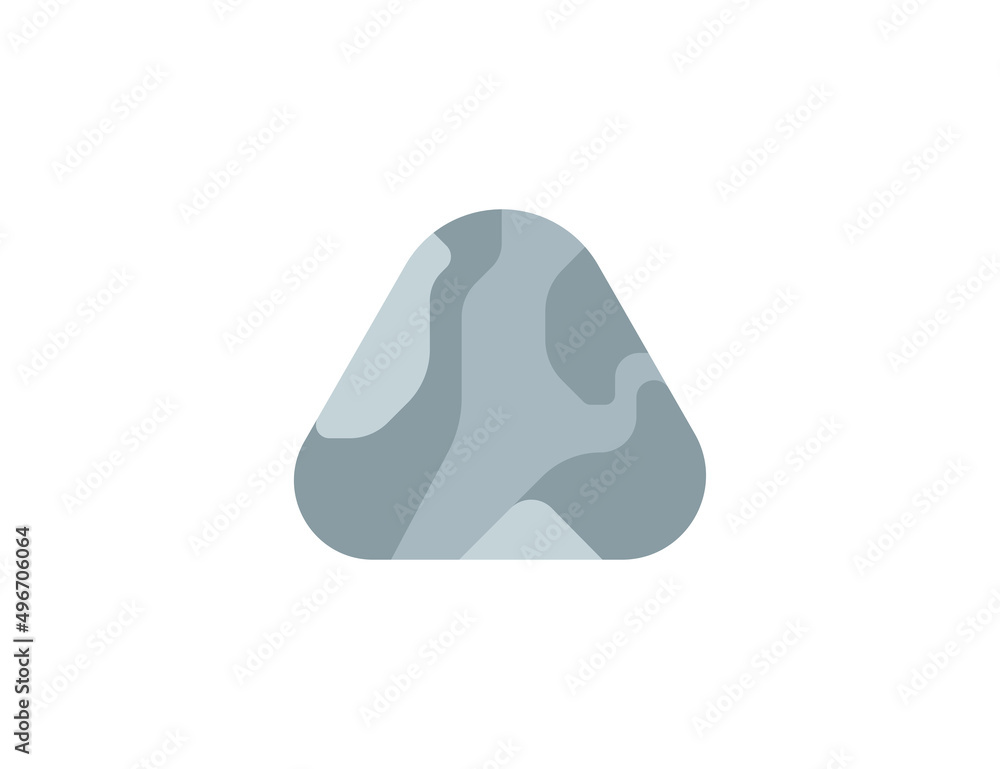 Stone vector flat emoticon. Isolated Rock emoji illustration. Rock icon ...