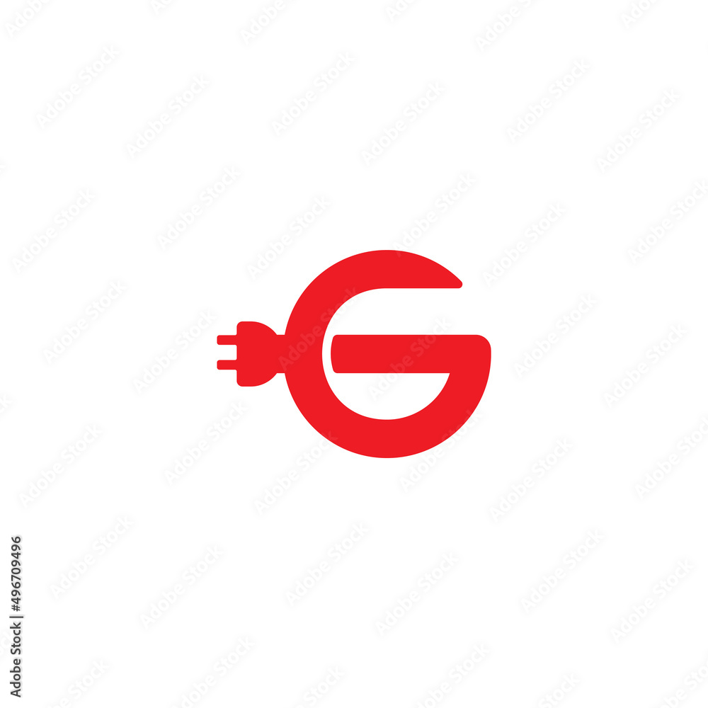 letter g electric plug symbol logo vector Stock Vector | Adobe Stock