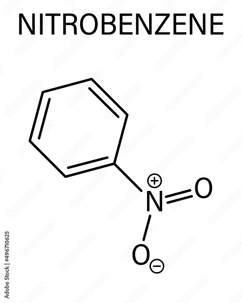 Nitrobenzene solvent molecule. Skeletal formula. Stock Vector | Adobe Stock